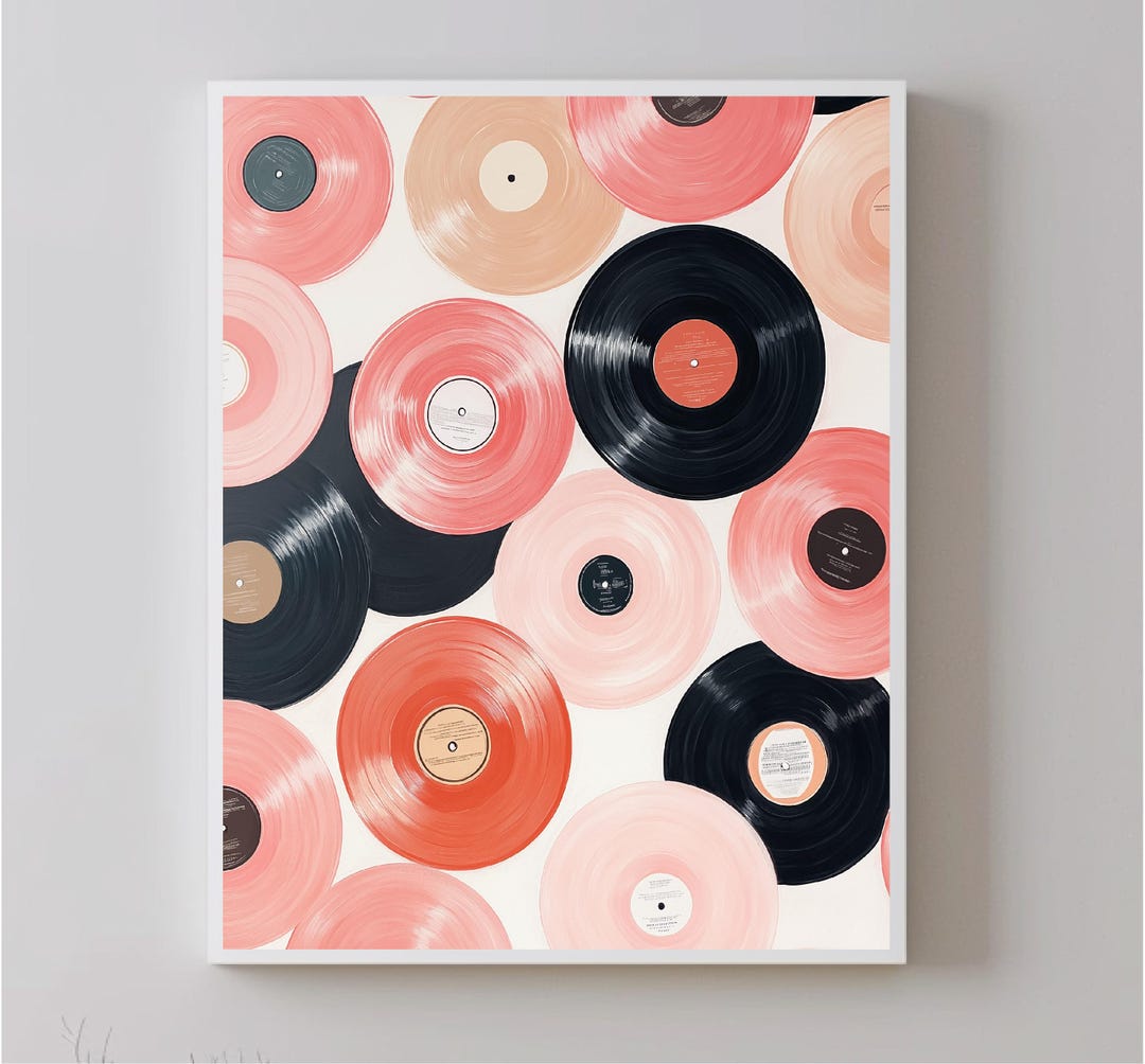 Record Painting | Music Wall Art to Print | Digital Download | Musical ...