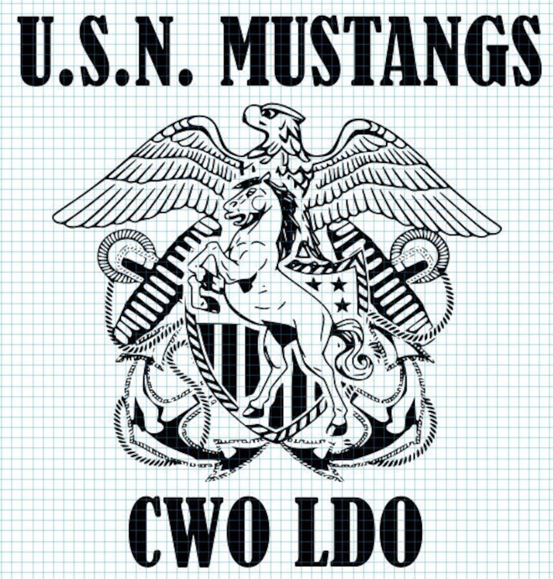 U.S.N. Mustang Crest and Text - Etsy