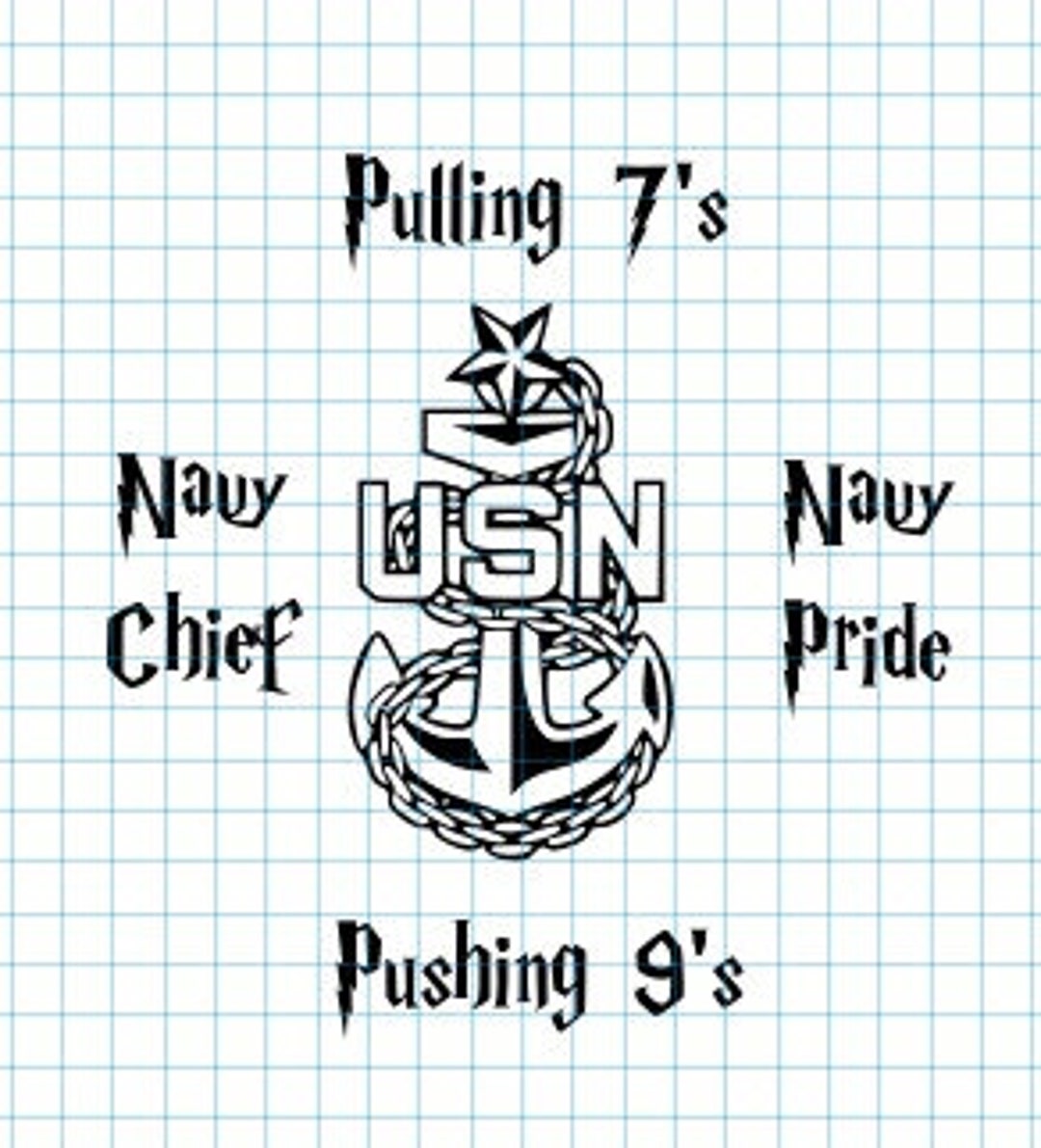 USN SCPO Tirando de la fuente mágica SVG de Pushing 7 de 9 - Etsy México