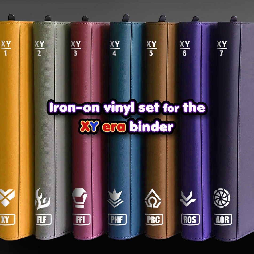 Pokimon Iron-on Binder Vinyls XY Era for Master Set for TCG Pokemon ...