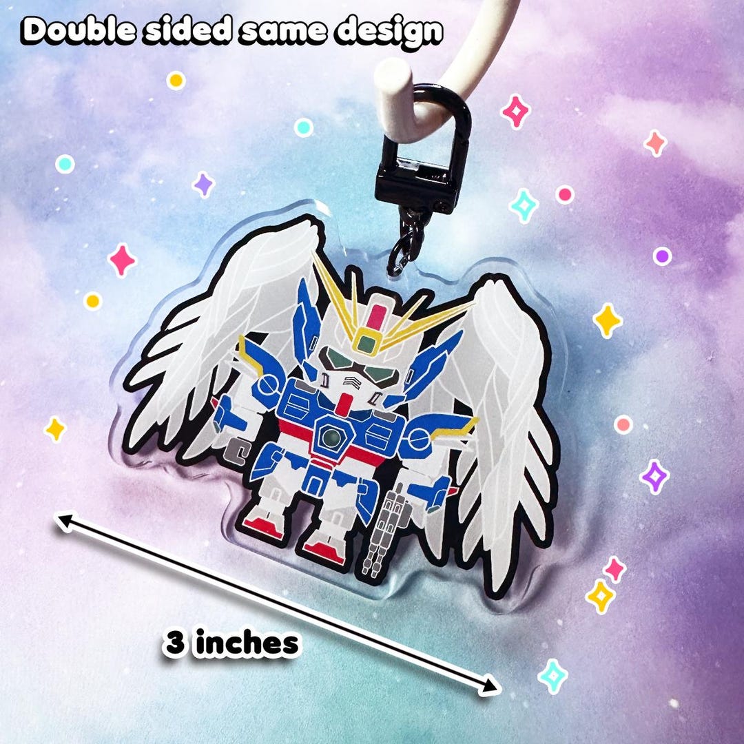 Wing Zero Gundam Keychain Gift for Gundam Lover Keyring for Him Acrylic ...
