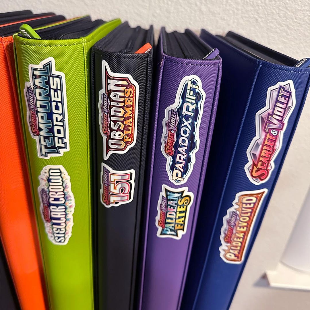 Pokimon Binder Stickers Scarlet & Violet Premium Vinyl for Master Set ...