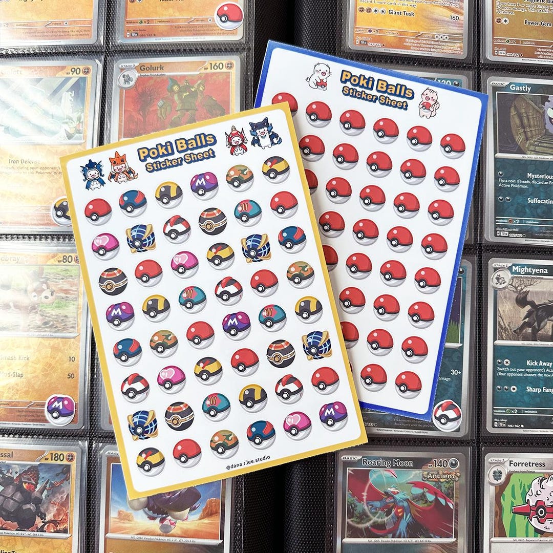 Poki Balls Sticker Sheet Poké Ball Stickers for Planner Pokemon Card ...