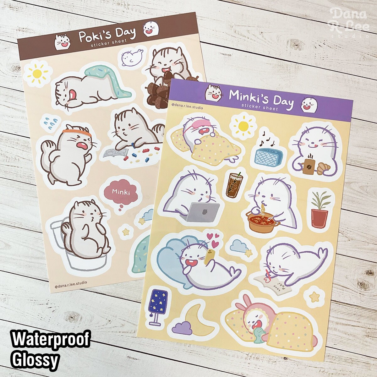 Cute Funny Seal & Squirrel Sticker Sheets Waterproof and - Etsy