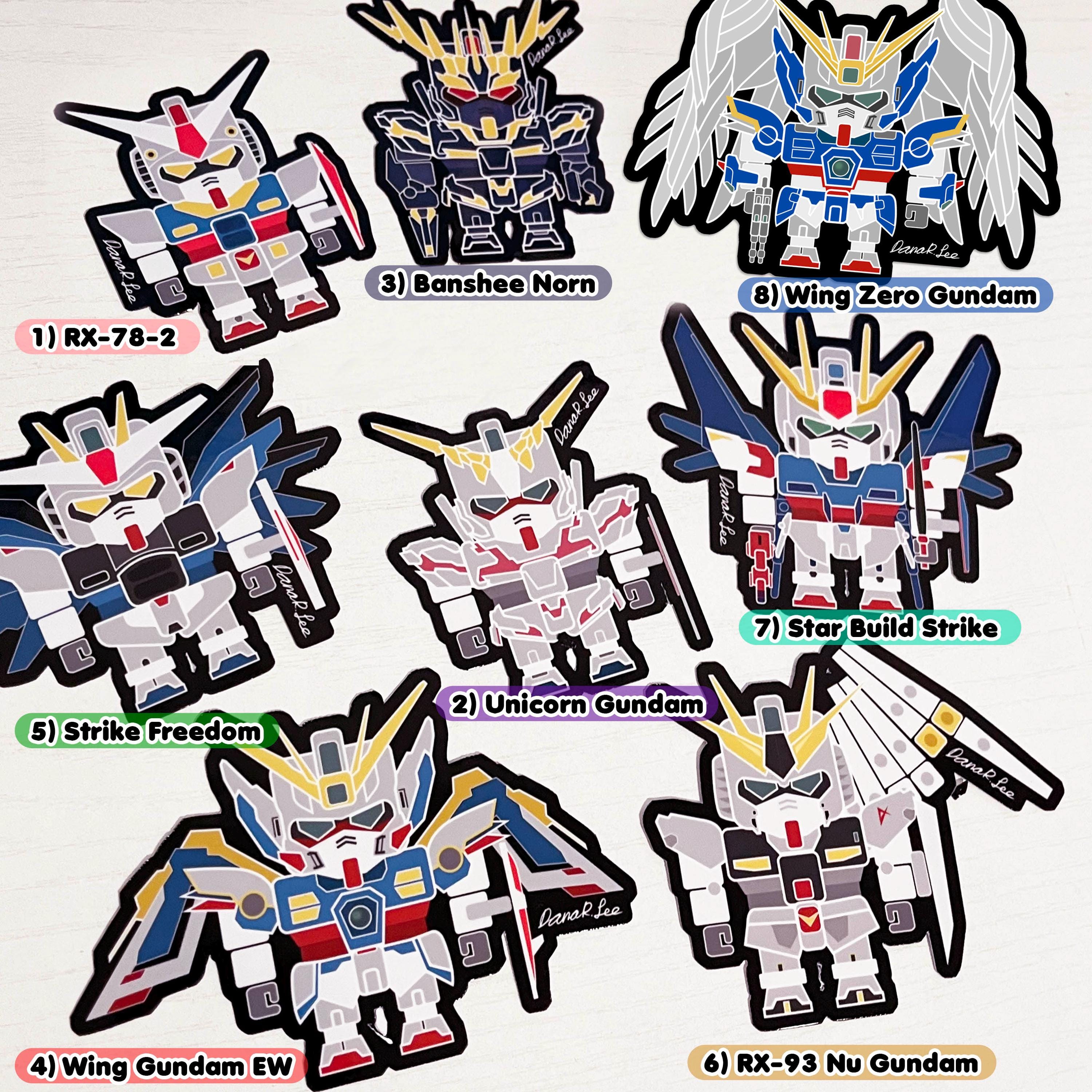 8 Gundam Sticker Pack Gundam Sticker Bundle Gundam Waterproof Sticker ...