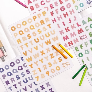 Alphabet Sticker Sheets 8 Different Color for Journal Decor for Kid ...