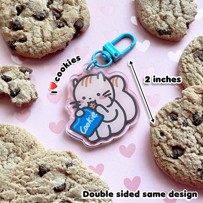 I Love Cookie Keychain for Her Cookie Monster Keyring for Cookie Lover ...