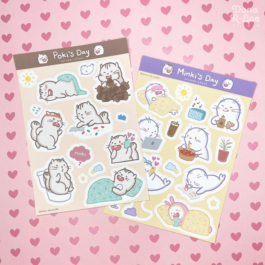 Cute Animal Sticker Sheets for Decor Daily Routine Sticker for Journal ...