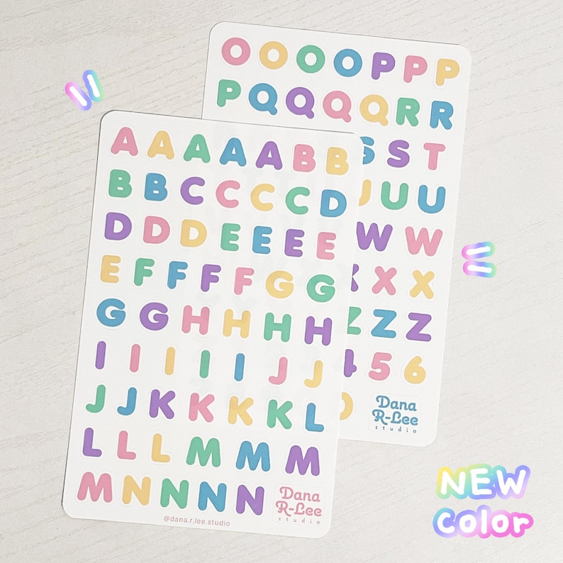 Alphabet Sticker Sheets 8 Different Color for Journal Decor for Kid ...