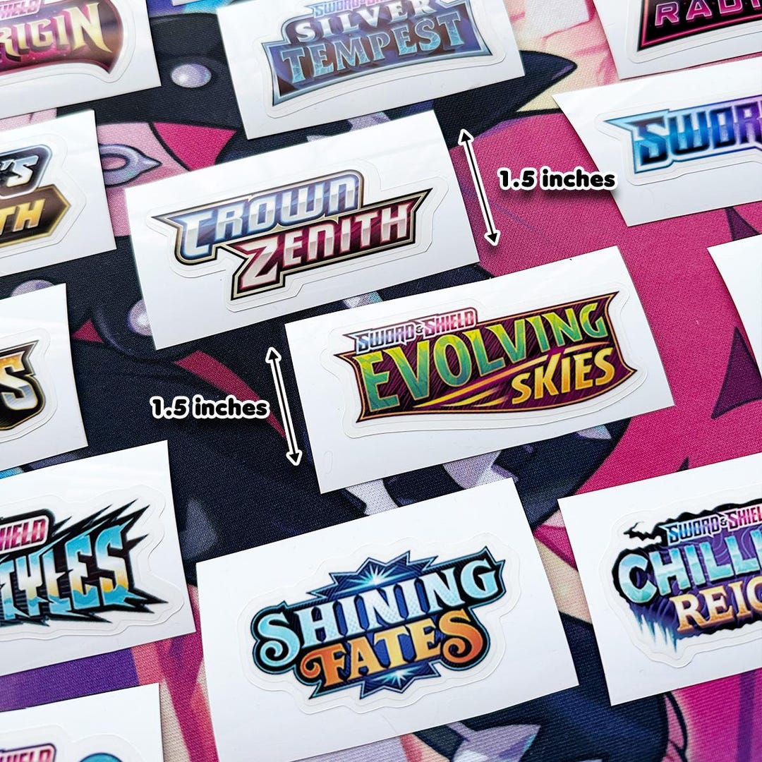 Pokimon Binder Stickers Sword & Shield Premium Vinyl for Master Set for ...