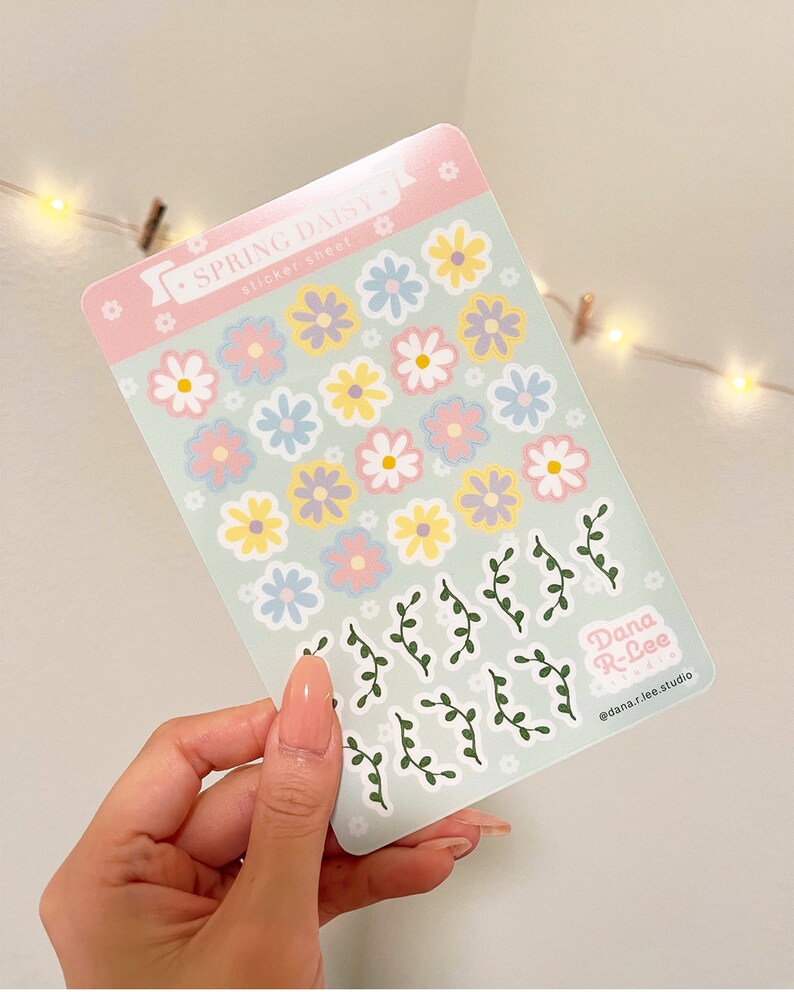 Daisy Flower Sticker Candy Heart Sticker Cherry Blossom Sticker Kawaii ...