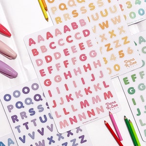 Alphabet Sticker Sheets 8 Different Color for Journal Decor for Kid ...