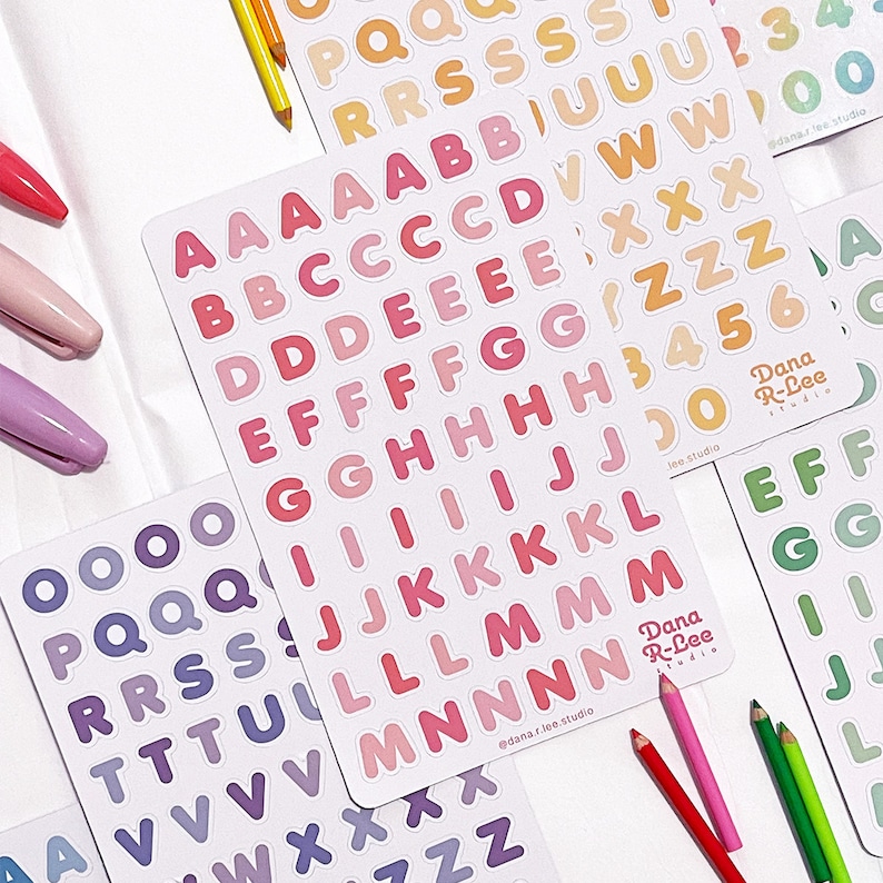 Alphabet Sticker Sheets, 8 Different Option - Etsy