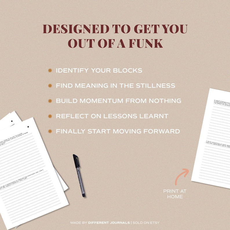 Get Unstuck Journal Prompts for Beginners, Getting Unstuck Printable ...
