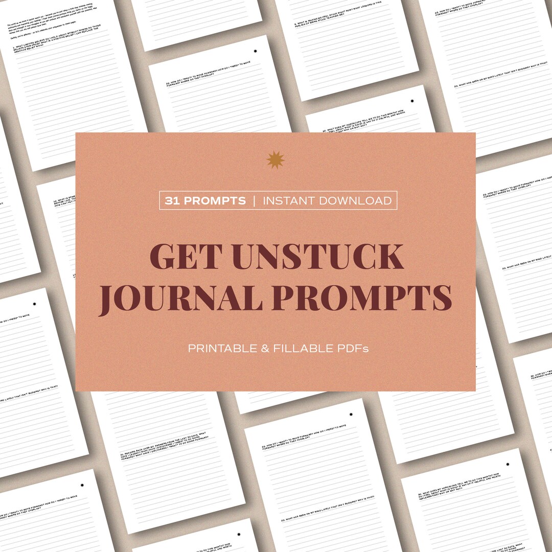Get Unstuck Journal Prompts for Beginners, Getting Unstuck Printable ...
