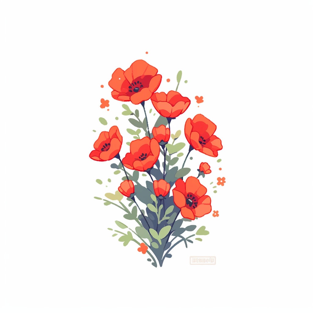 Poppy SVG Digital Download Flower SVG File for Cricut - Etsy