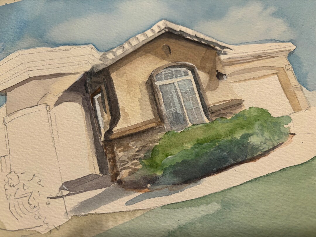 PAPER | Hand Painted Watercolor House Painting | Housewarming Gift ...
