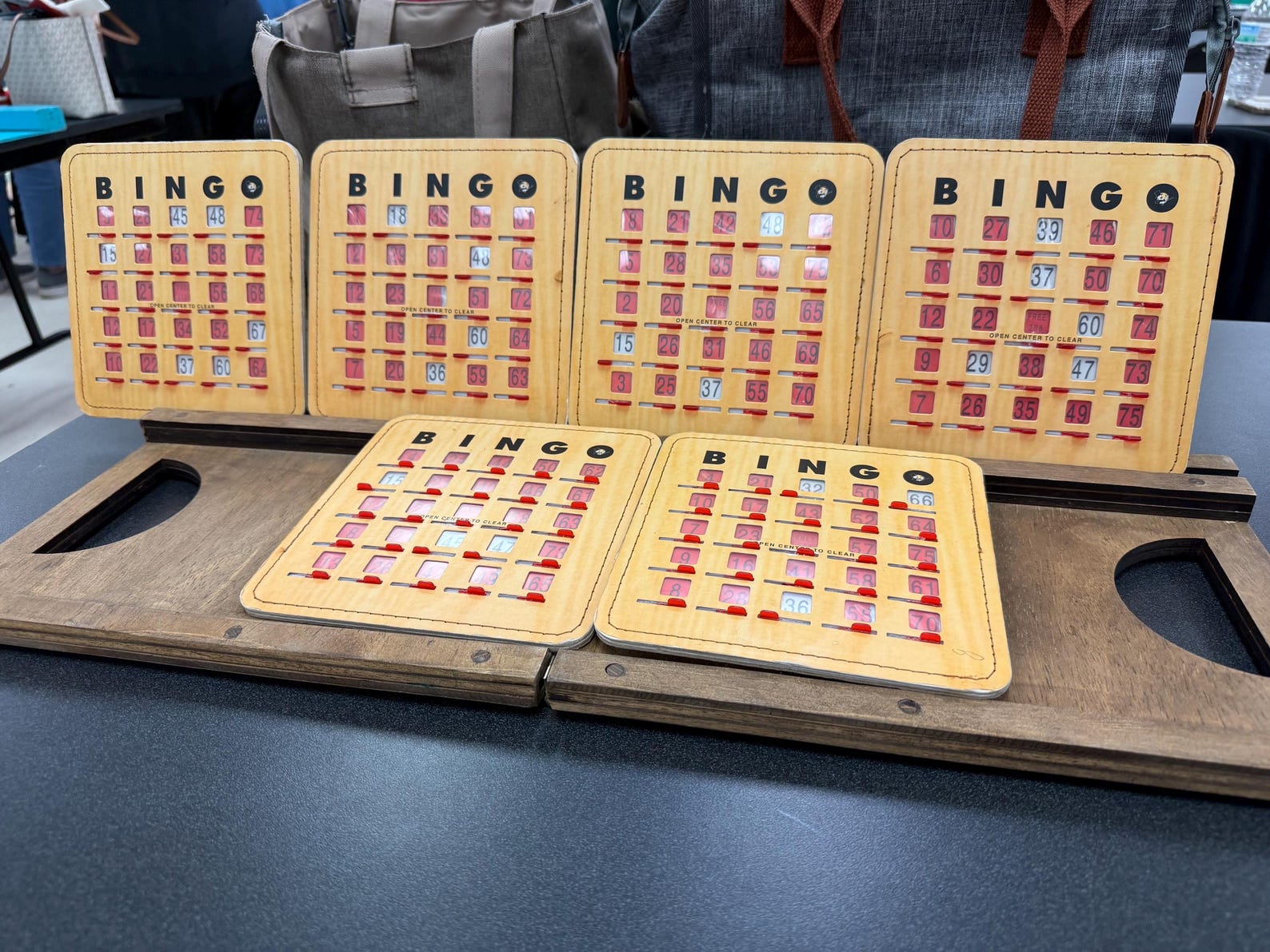 Handmade Wooden Foldin Bingo Holder | Reusable Bingo Board Stand ...