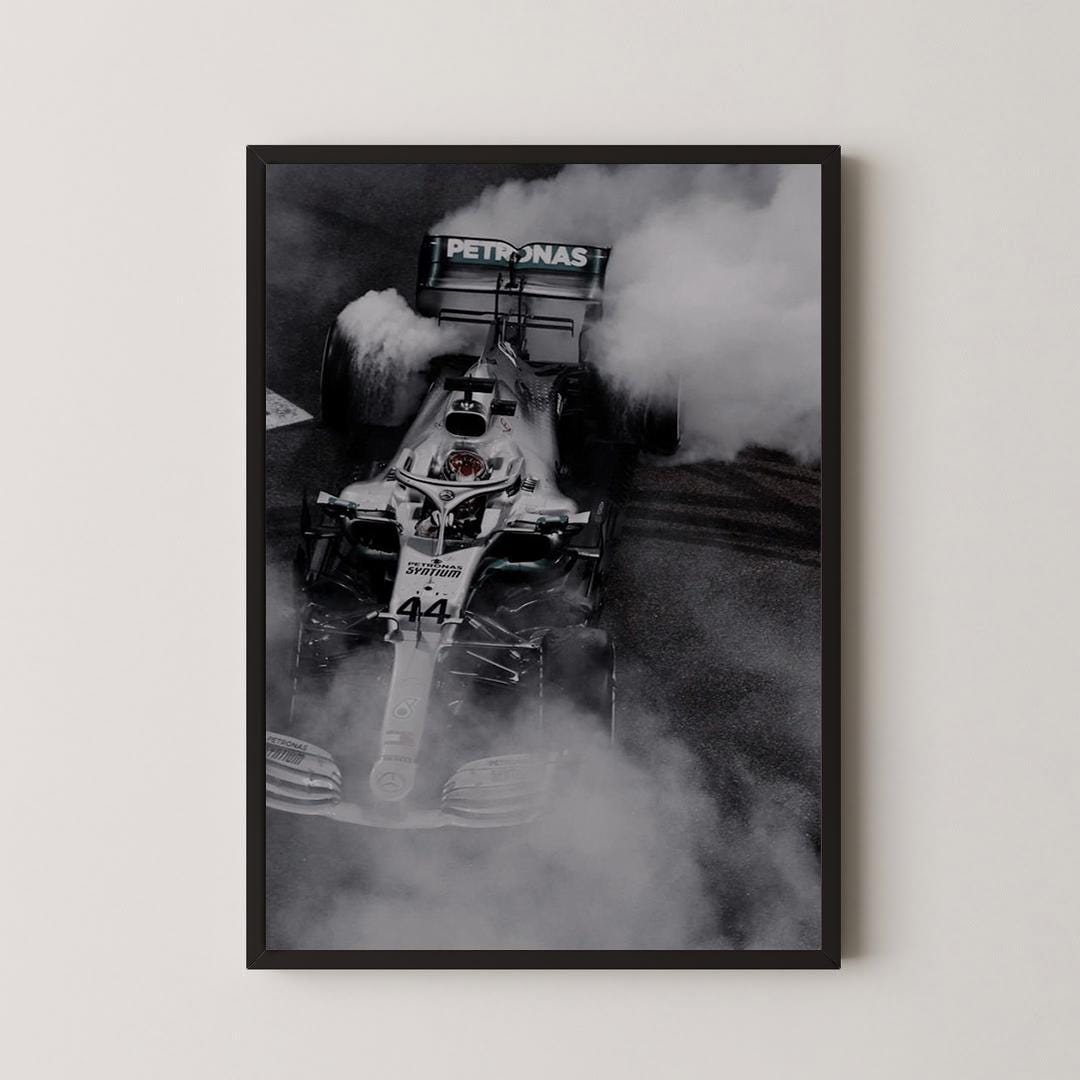 F1 Burnout Poster, Formula 1 Racing Wall Art, Motorsport Smoke ...