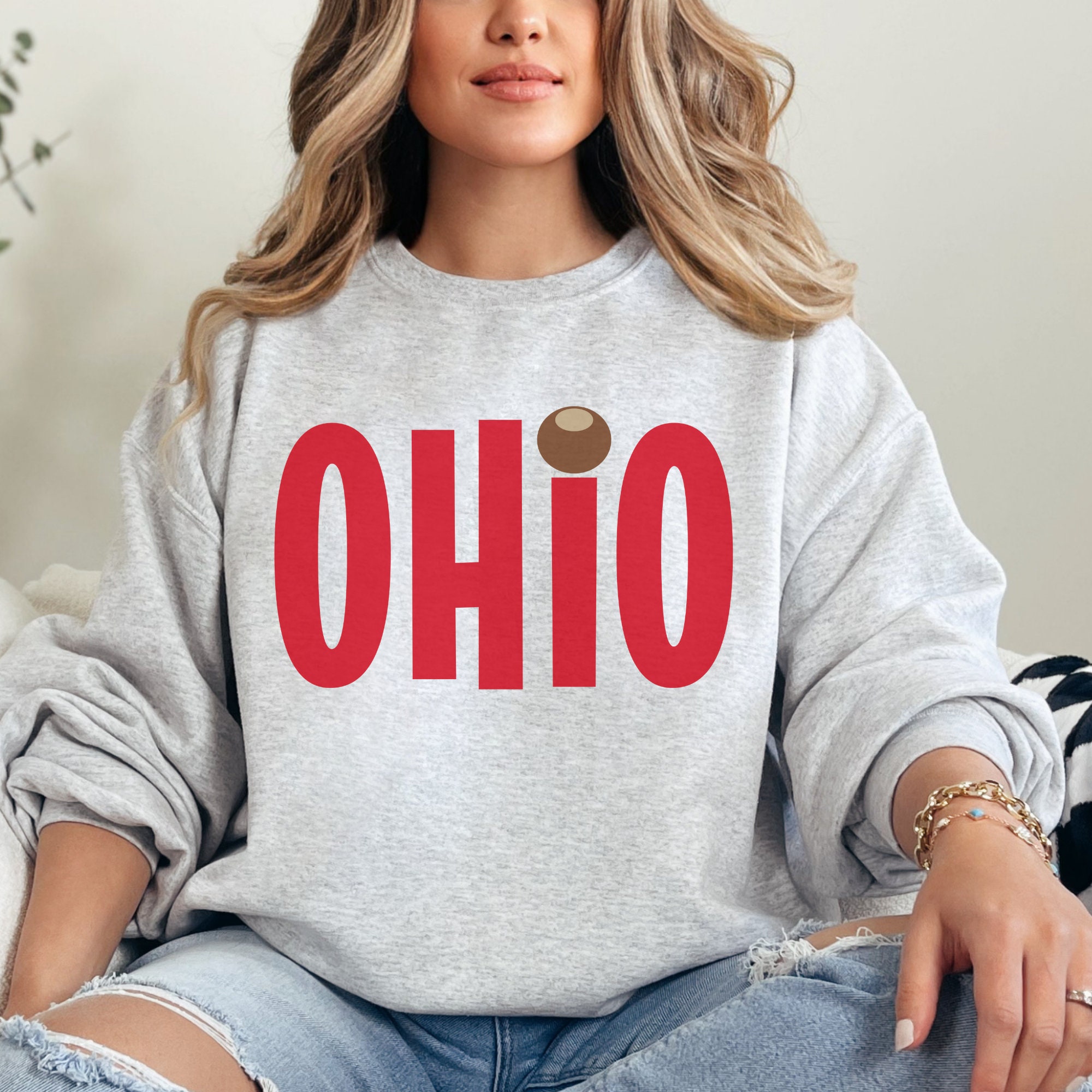 State of Ohio Buckeye Dot Gilden Unisex Heavy Blend Crewneck Sweatshirt ...