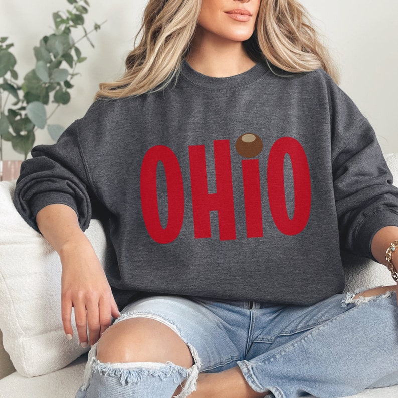 State of Ohio Buckeye Dot Gilden Unisex Heavy Blend Crewneck Sweatshirt ...