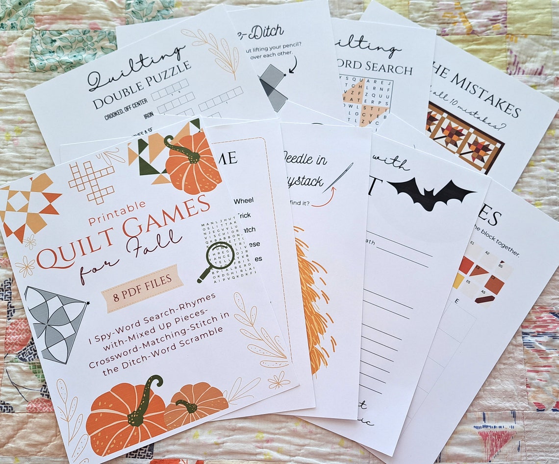 Quilt Games for Fall - Printable Puzzles and Games for Quilters and ...