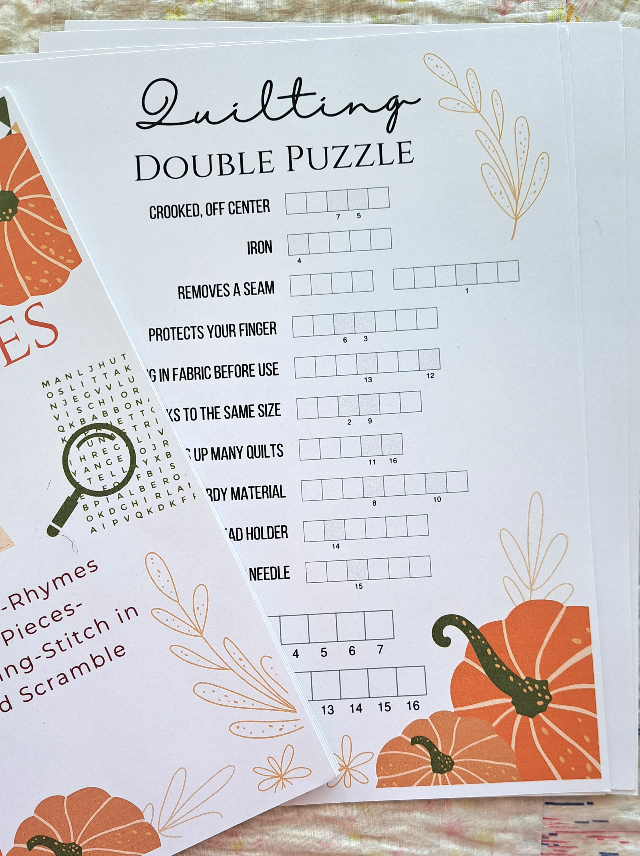 Quilt Games for Fall - Printable Puzzles and Games for Quilters and ...