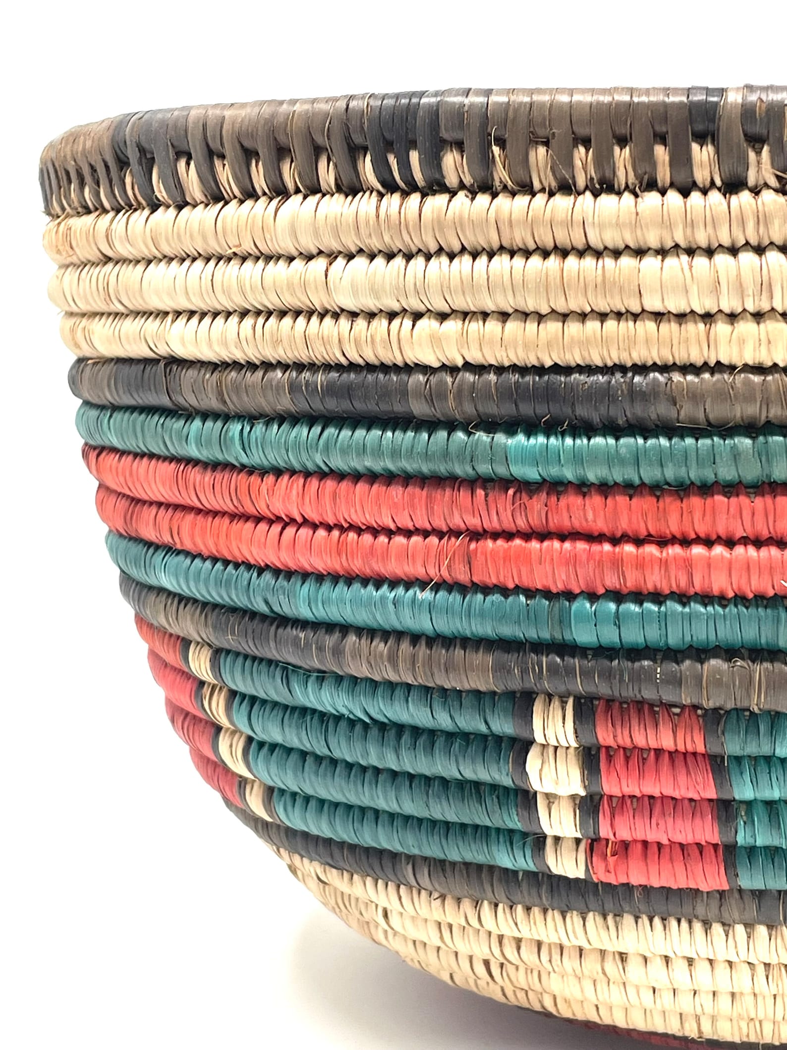 Vintage Nigerian Hausa Multi-color Coiled Basket (boho/southwestern) - Etsy