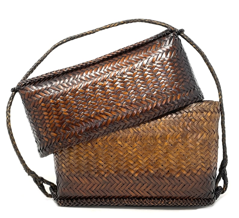 Vintage Philippine Woven Koppit Bamboo Purse - Etsy
