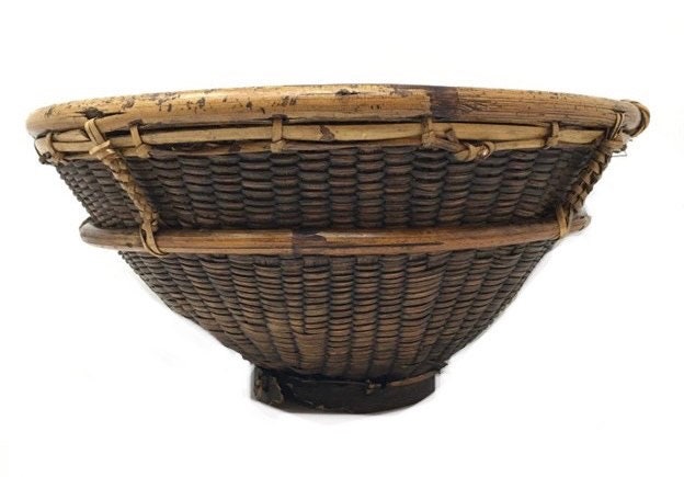 Vintage Philippine Round Labba Basket - Etsy