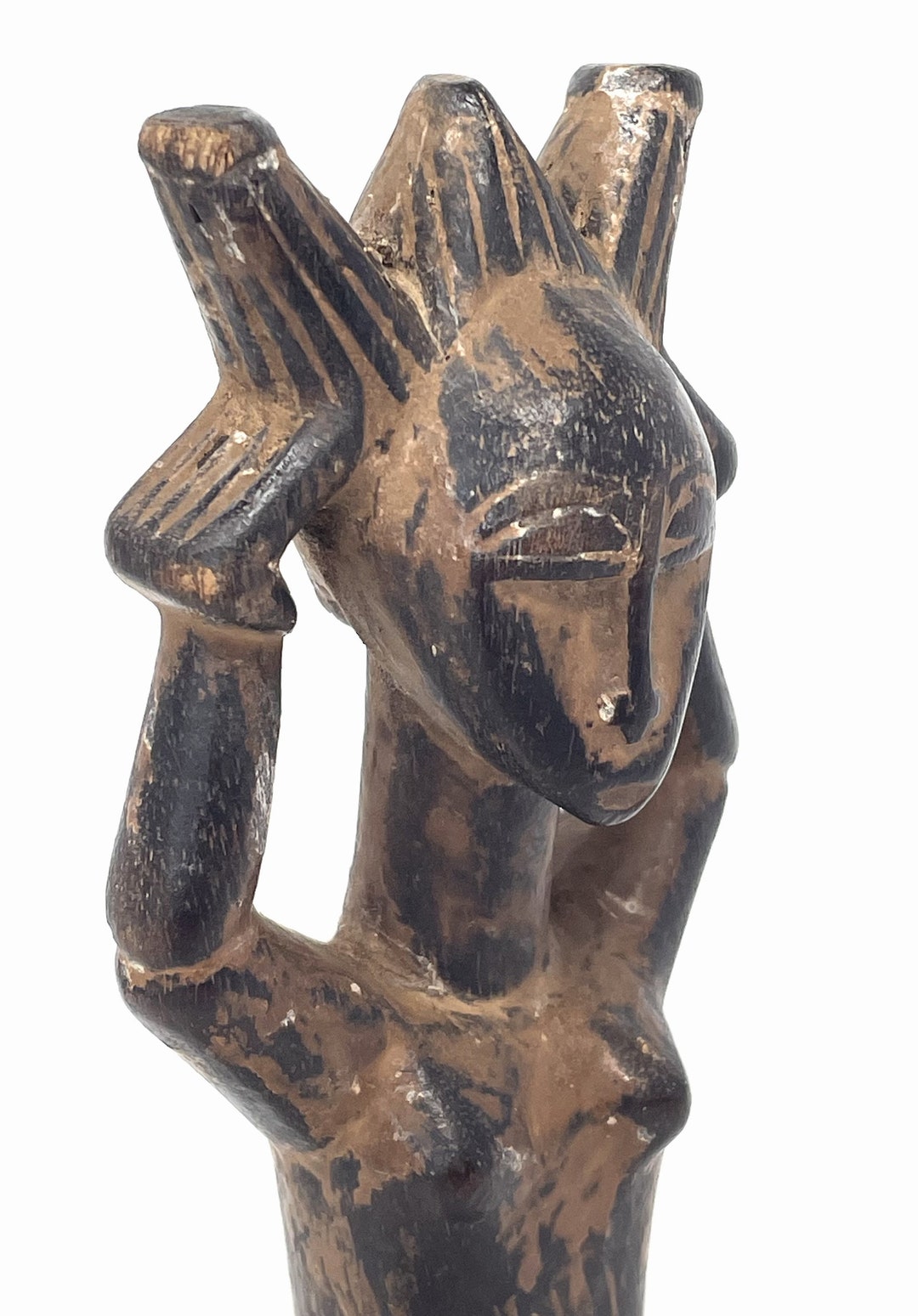 Baule-style West African Hand Carved Heddle Pulley With Acrylic Base ...