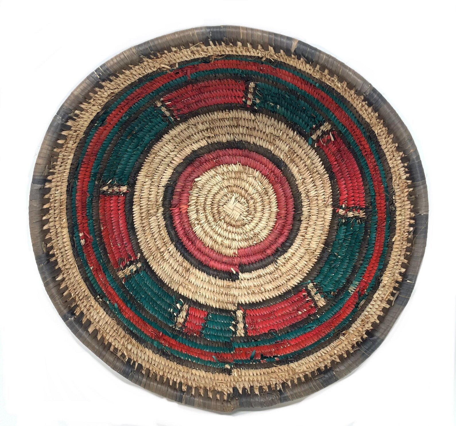 Vintage Nigerian Hausa Multi-color Coiled Basket (boho/southwestern) - Etsy