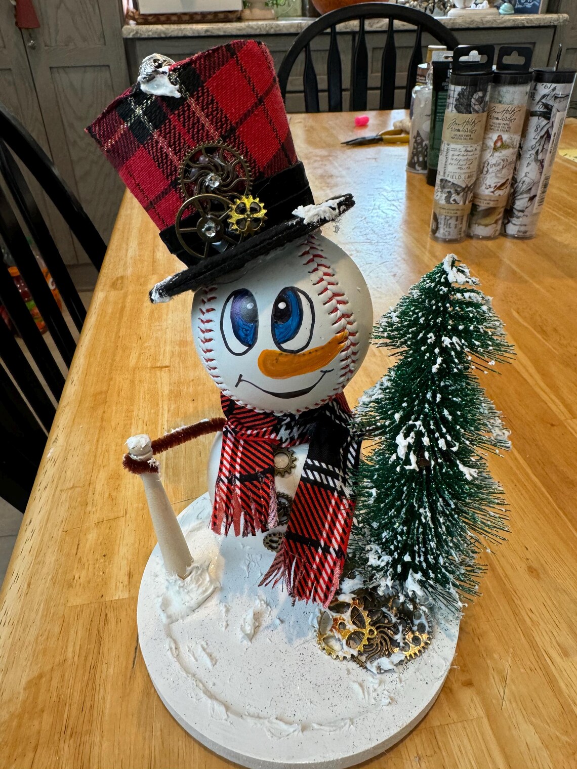 Steampunk Baseball Snowman - Etsy