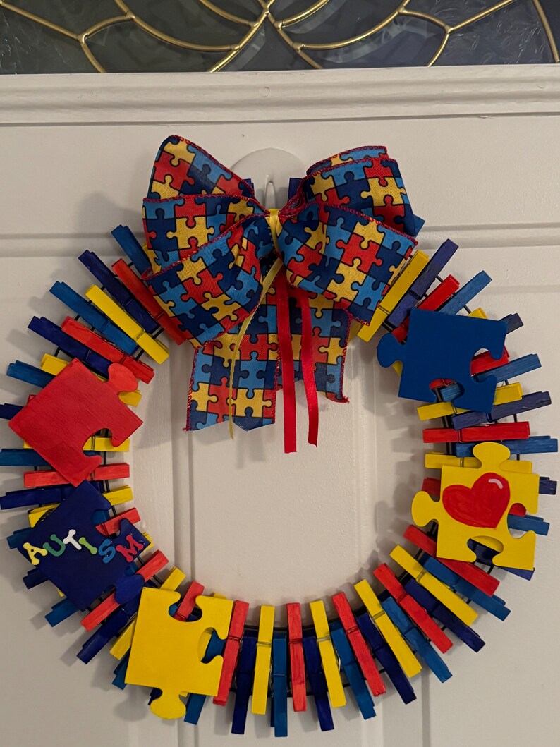 Autism Awareness Lighted Wreath 16 X 16 - Etsy