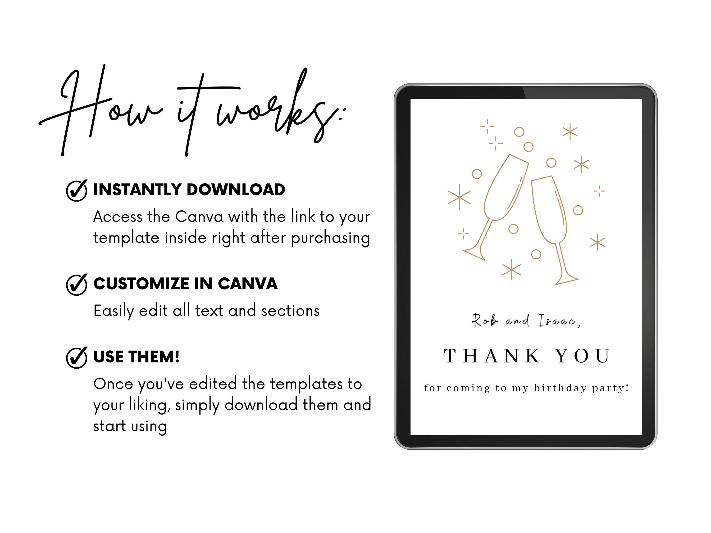 Editable Thank You Electronic Customizable Card Template Fully Editable ...