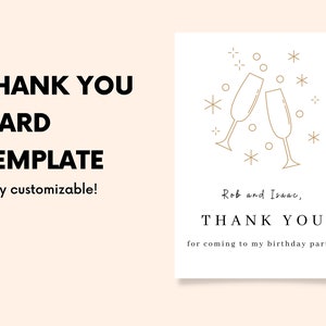 Editable Thank You Electronic Customizable Card Template Fully Editable ...