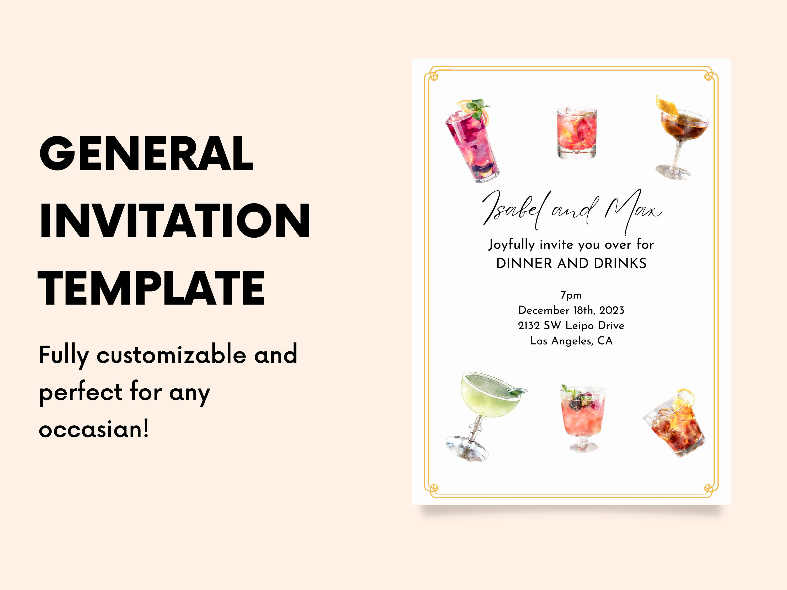 Editable Party Invitation Template Instantly Downloadable Electronic ...