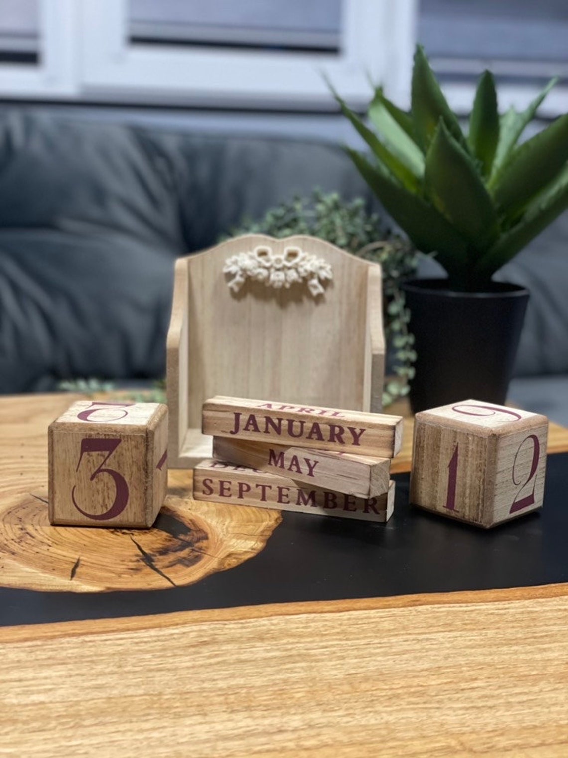 Wooden Perpetual Calendar Block Calendar Home Decor - Etsy