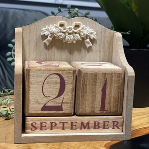 Wooden Perpetual Calendar Block Calendar Home Decor - Etsy