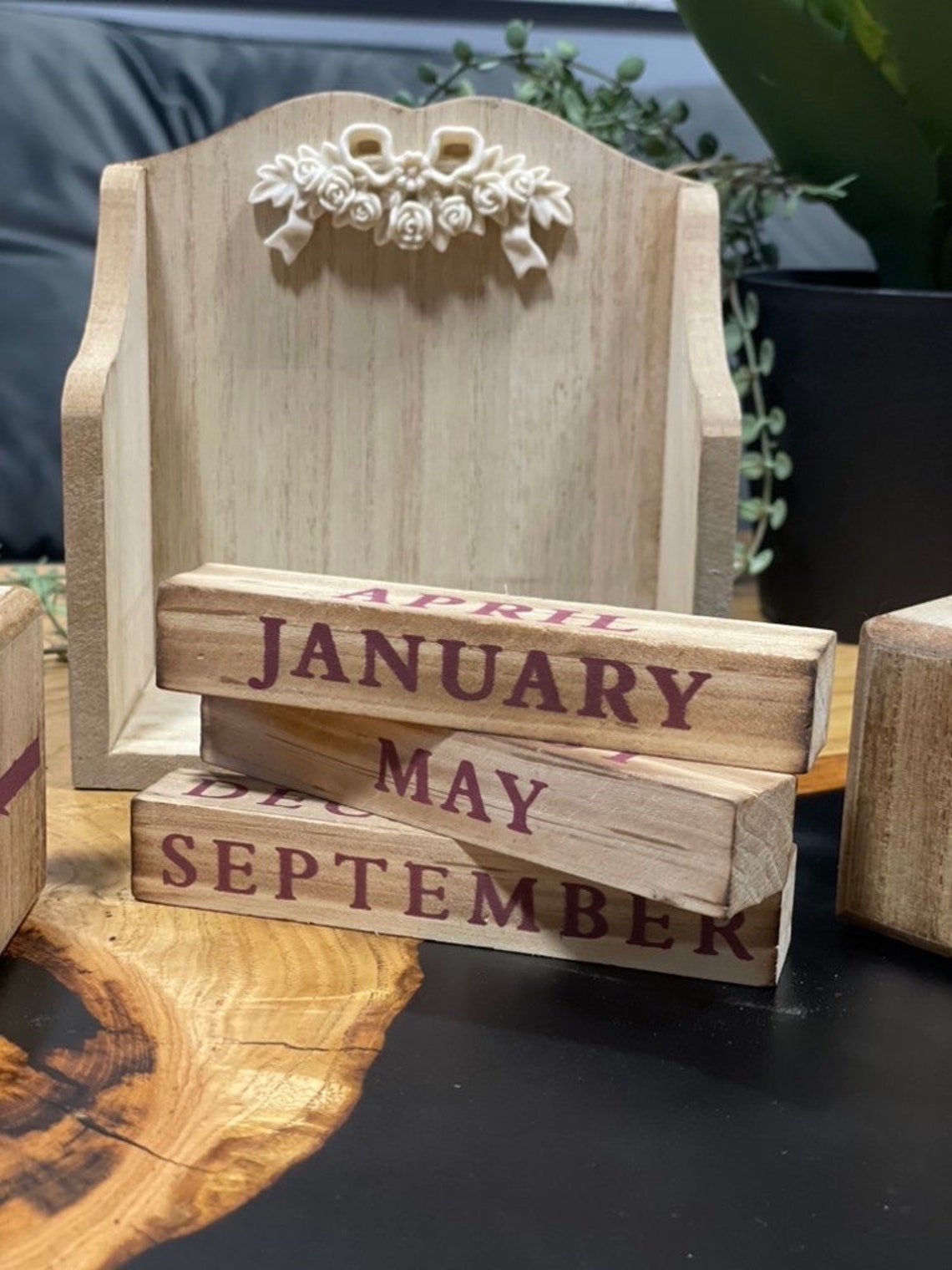 Wooden Perpetual Calendar Block Calendar Home Decor - Etsy
