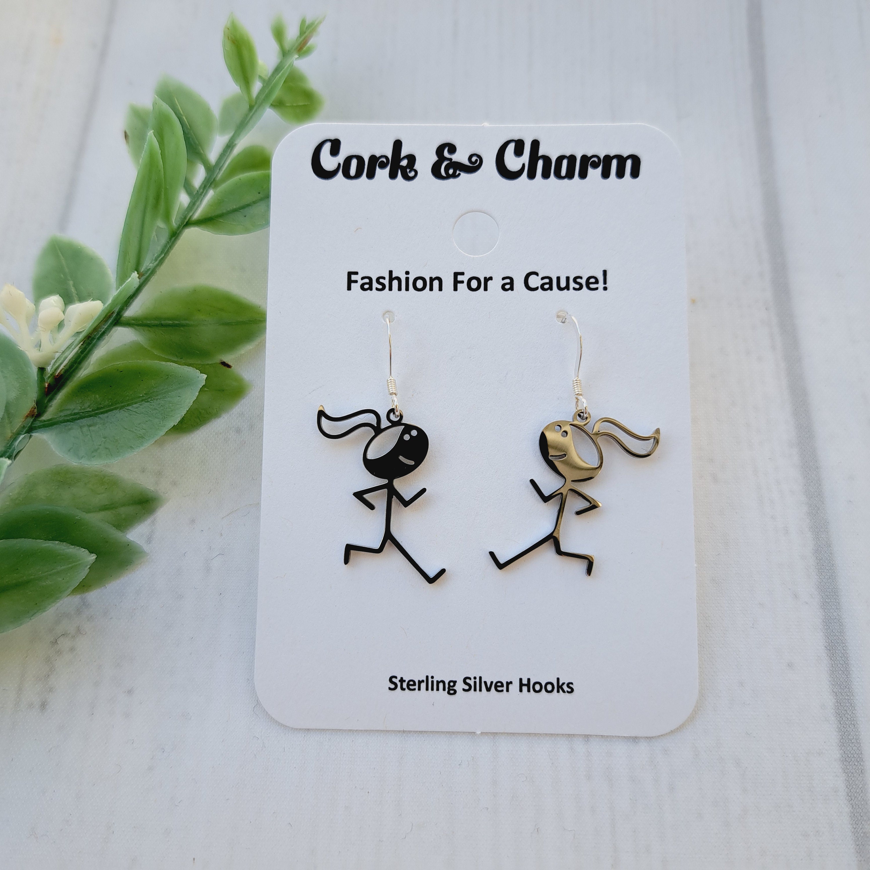 Girl Stick Figure Running Silver Earrings L Gift for Athlete Runner ...