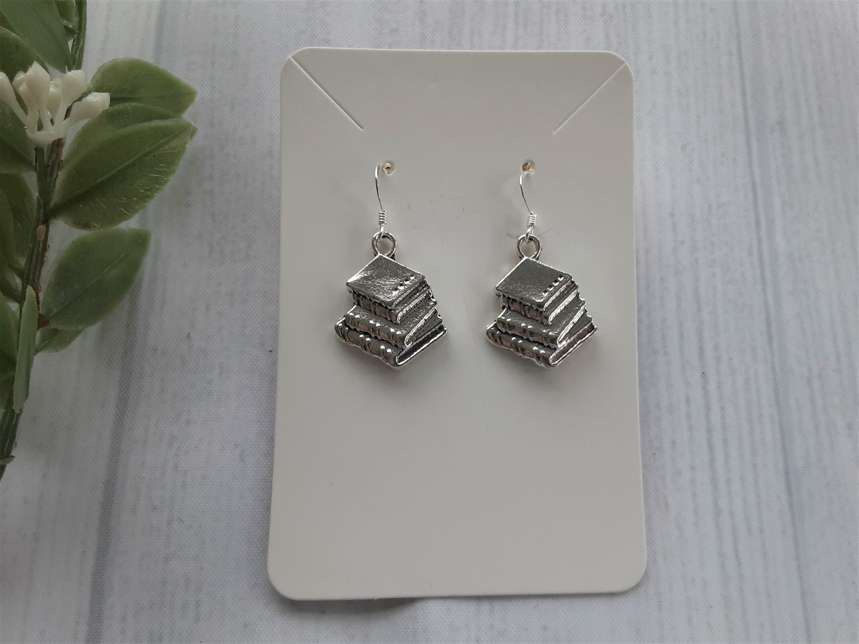 Silver Book Stack Earrings L Teacher Gift L Bookworm L Book Lovers Gift ...