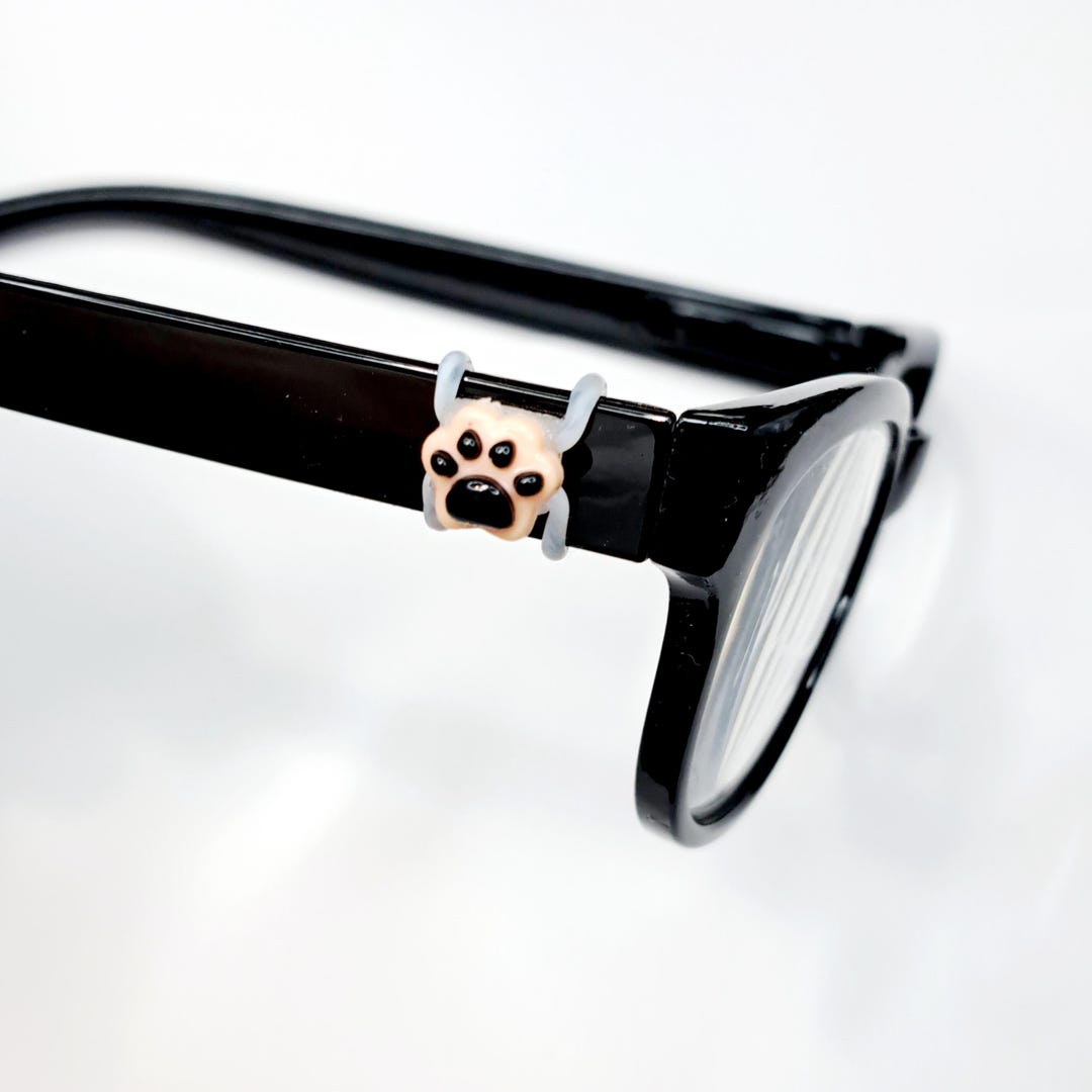 Peach Pawprint With Black Toes Cat Dog Eyedeco L Charm for Eyeglasses L ...