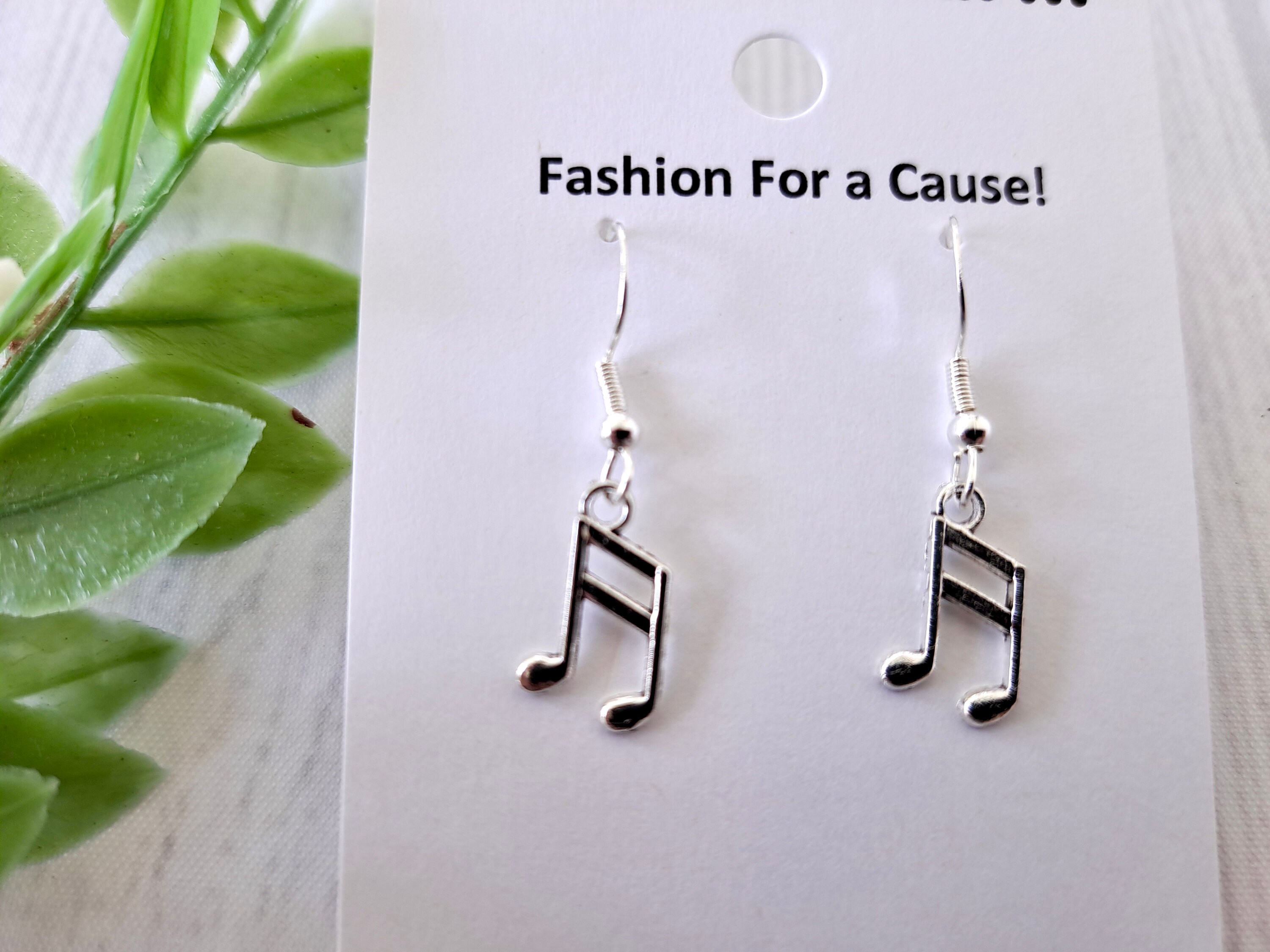 Music Note Silver Earrings L Novelty Earrings L Gift for Musicians L ...