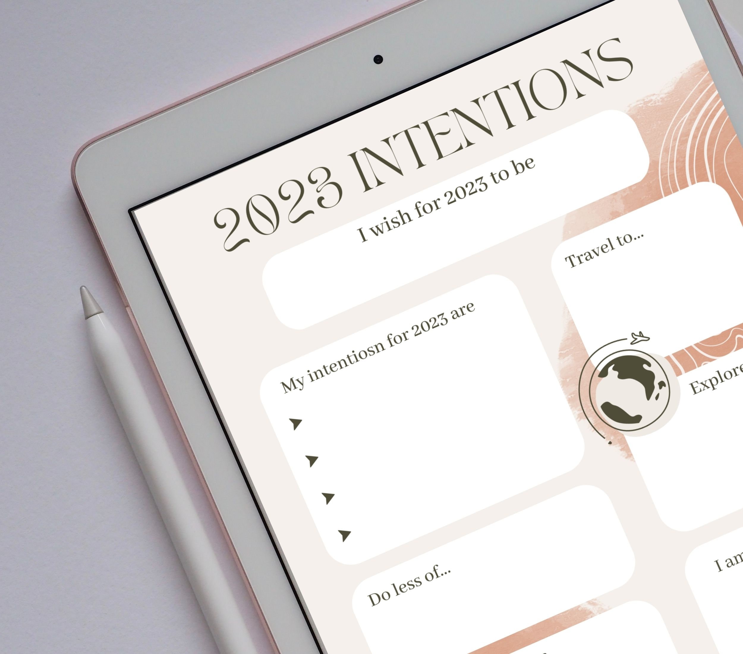 2023 Printable Intentions Sheet Goal Tracker Custom Reflections Boho ...