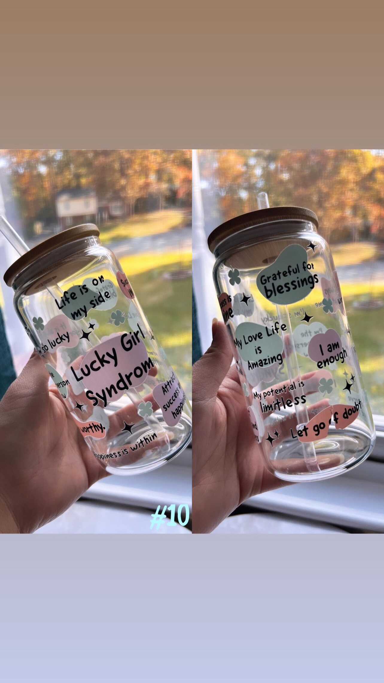 Personalized Glass Cup With Bamboo Lid - Etsy