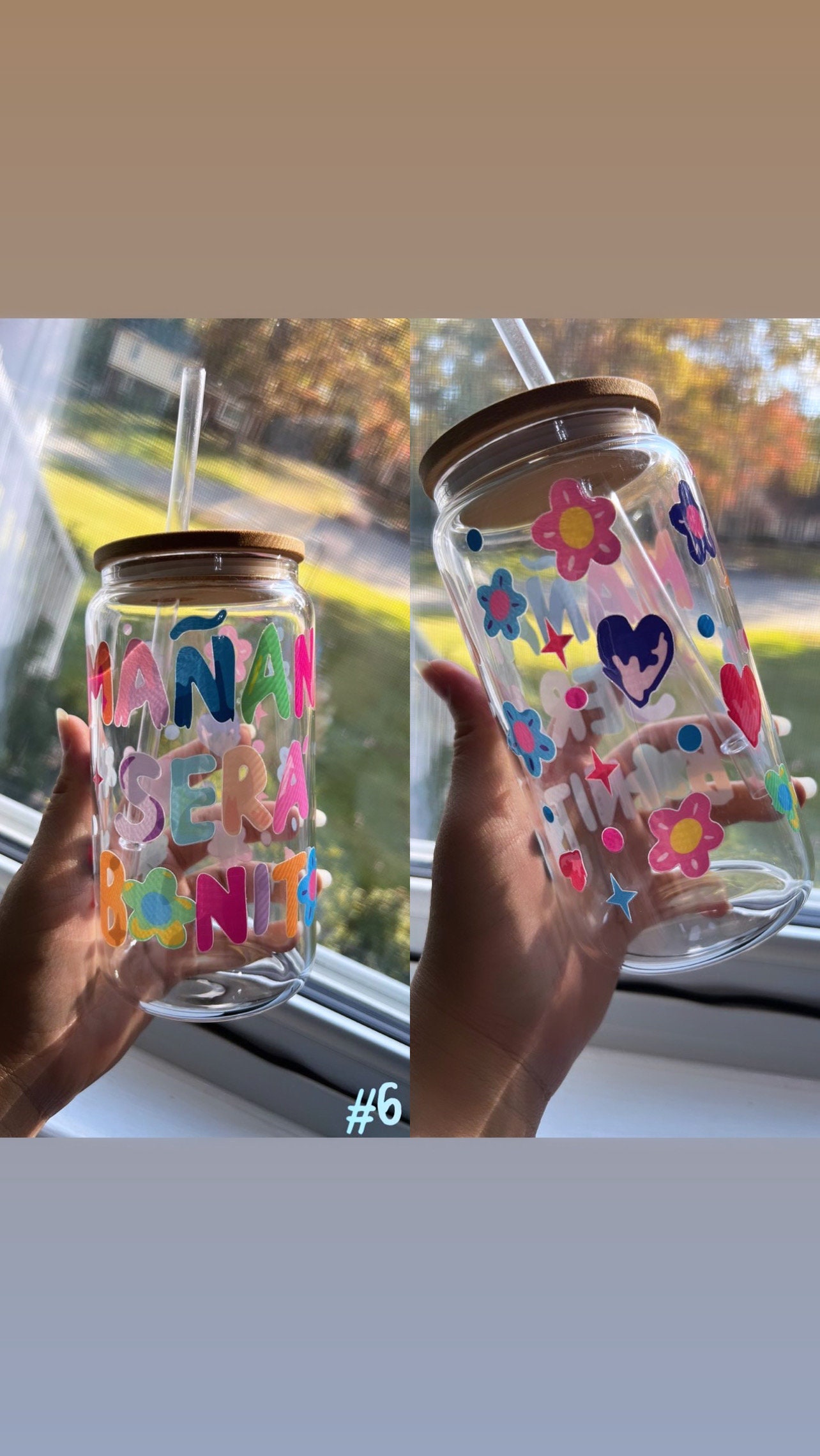 Personalized Glass Cup With Bamboo Lid - Etsy