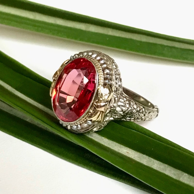 Ruby Filigree Ring - Etsy