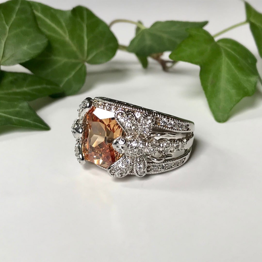 925 Joseph Esposito Designer Dragonfly Ring With Campaign Gemstone— Big ...