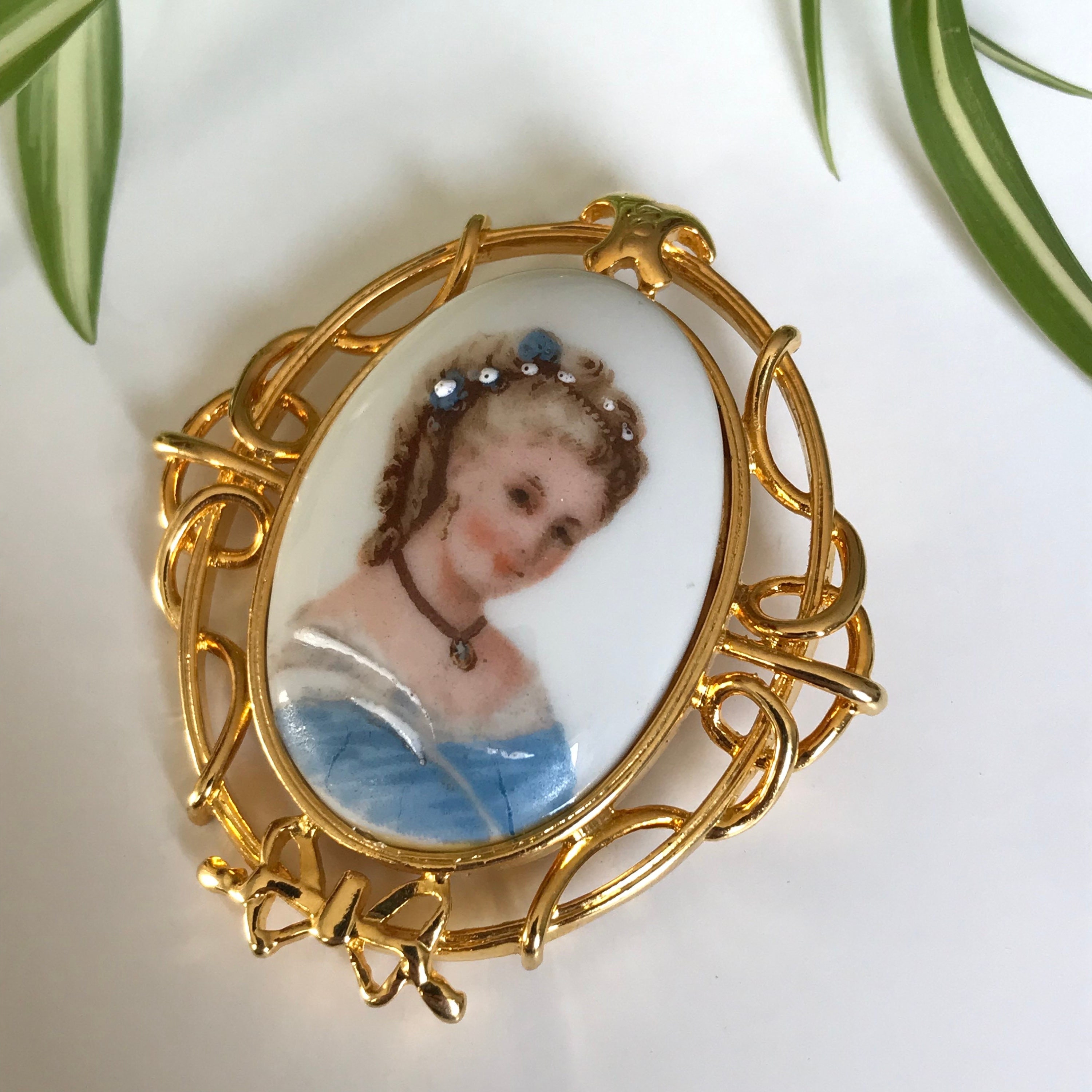 Edgar Berebi Limited Edition Brooch With Limoges Hand Painted Porcelain ...